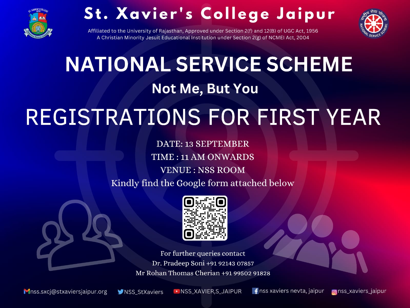 NSS - Registrations for First Year - St. Xavier's College Jaipur