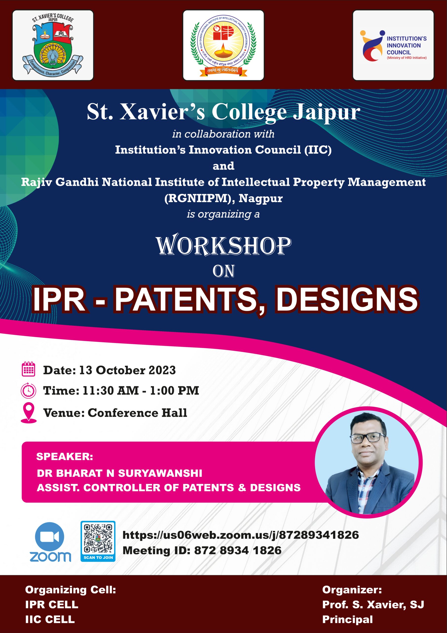 Workshop on IPR- Patents, Designs - St. Xavier's College Jaipur