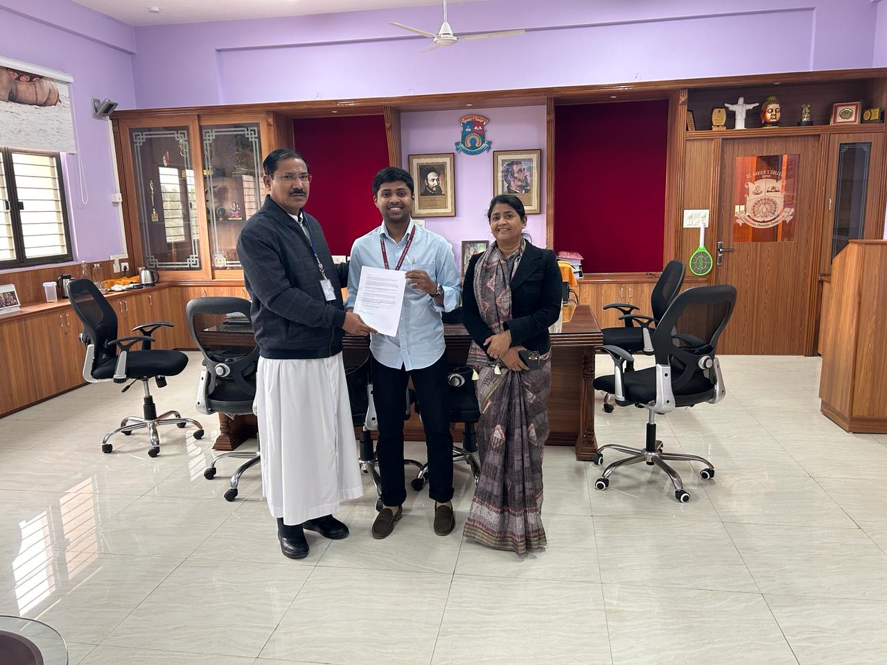 Abel John, BA Pass Course III Year, Selected among the delegation from ...