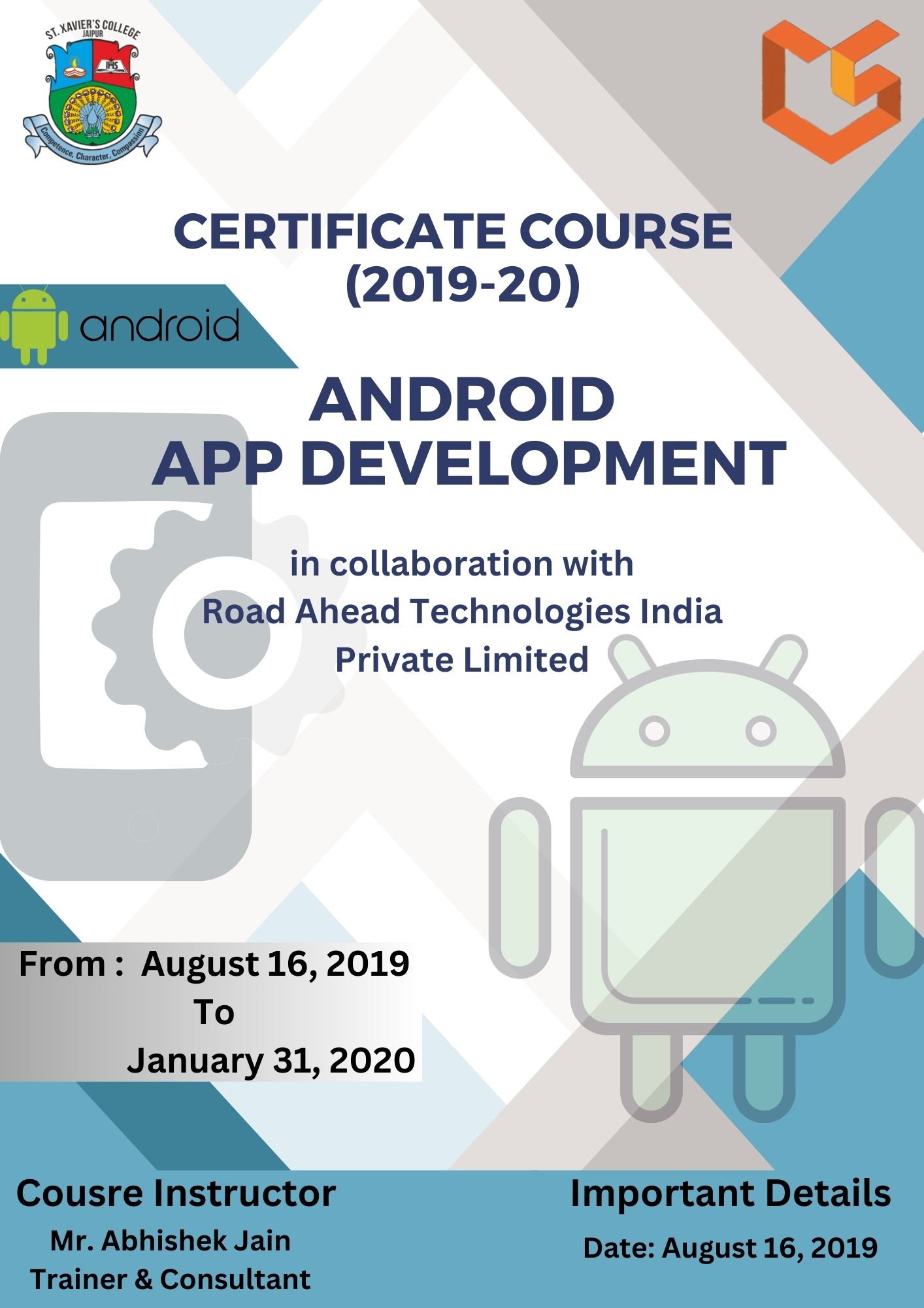 Android App Development Course - St. Xavier's College Jaipur