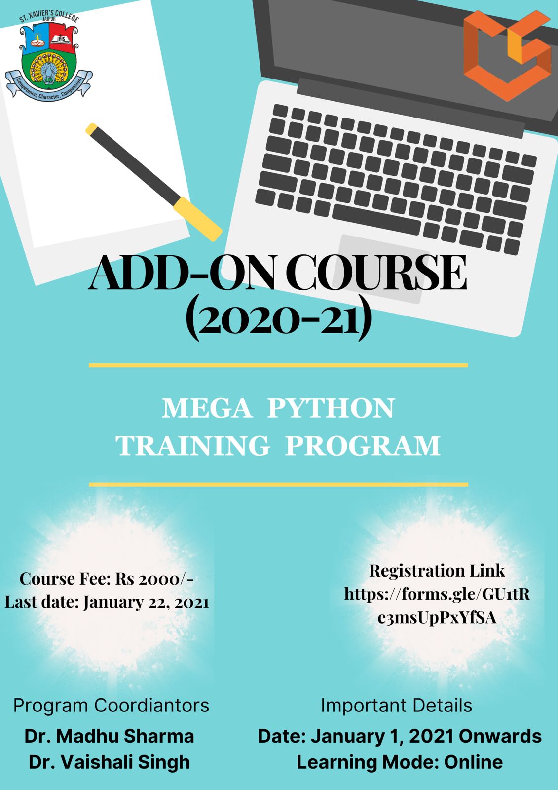 Mega Python Training Program - St. Xavier's College Jaipur