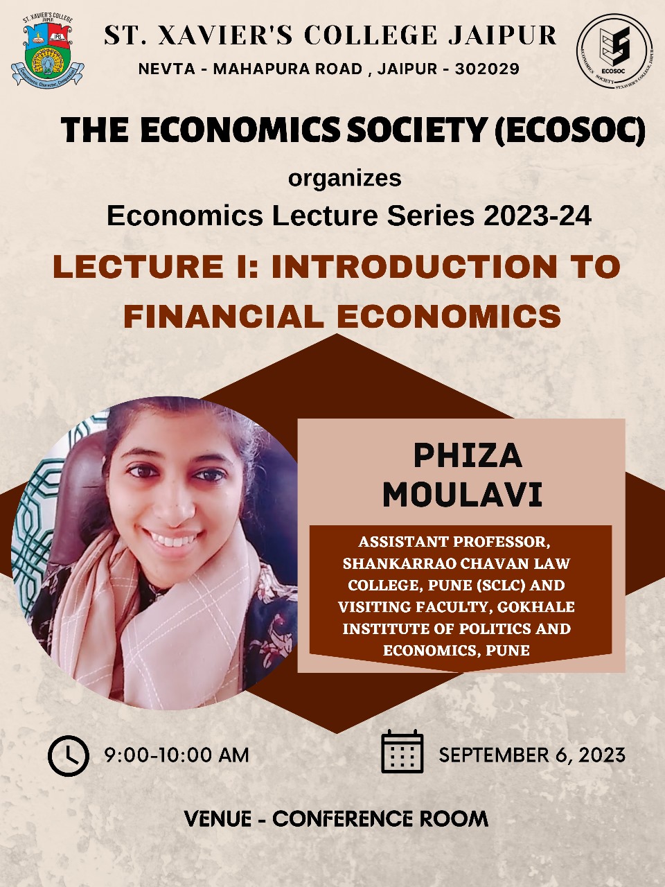 ECONOMICS LECTURE SERIES- Lecture -I - St. Xavier's College Jaipur