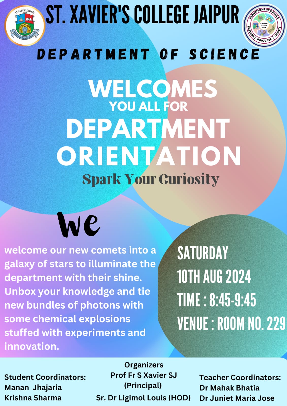 Department of Science Orientation - St. Xavier's College Jaipur