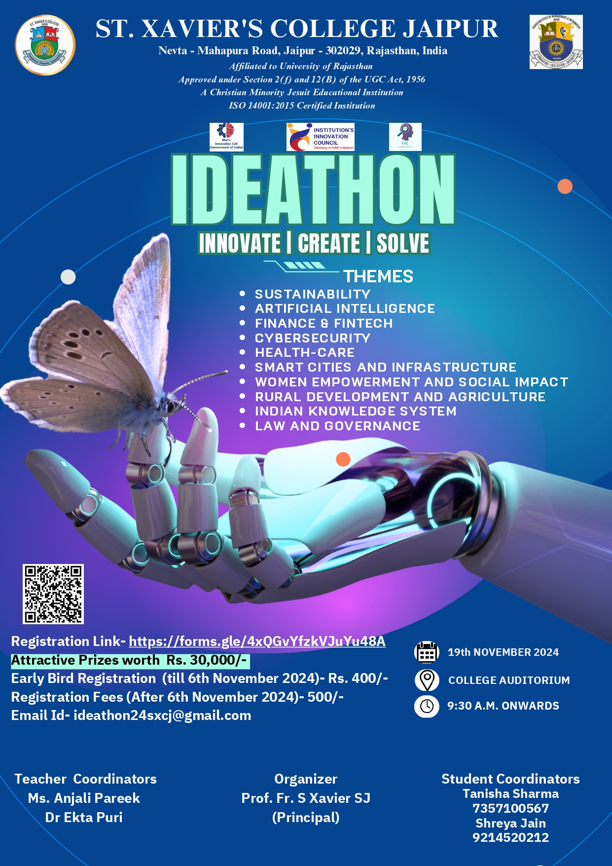 IDEATHON'24 on November 19, 2024 - St. Xavier's College Jaipur