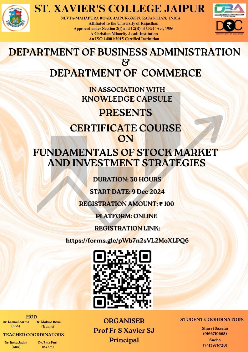 "Certificate Course on Fundamentals of Stock Market and Investment ...