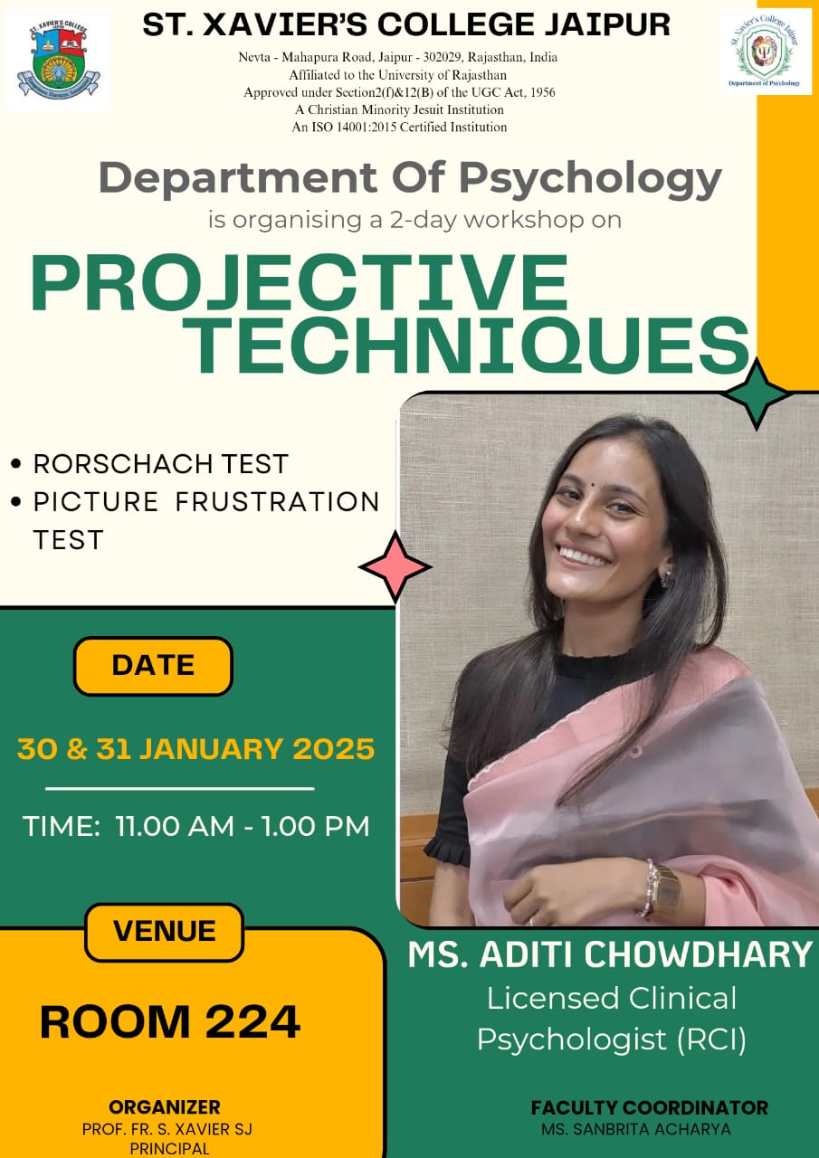 2-day workshop on Projective Techniques - St. Xavier's College Jaipur