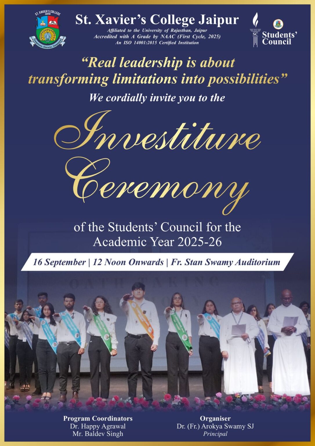 Investiture Ceremony of the Students' Council 2025-26 - St. Xavier's ...